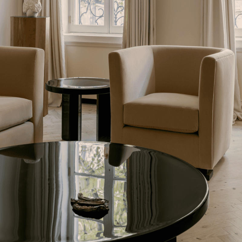 Black Seeded Cast Glass Coffee Table Courtney Applebaum Design The ...