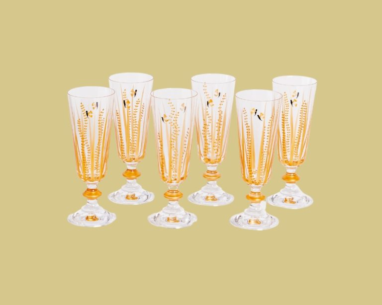 Set of 6 Gold Wine Glasses The Invisible Collection