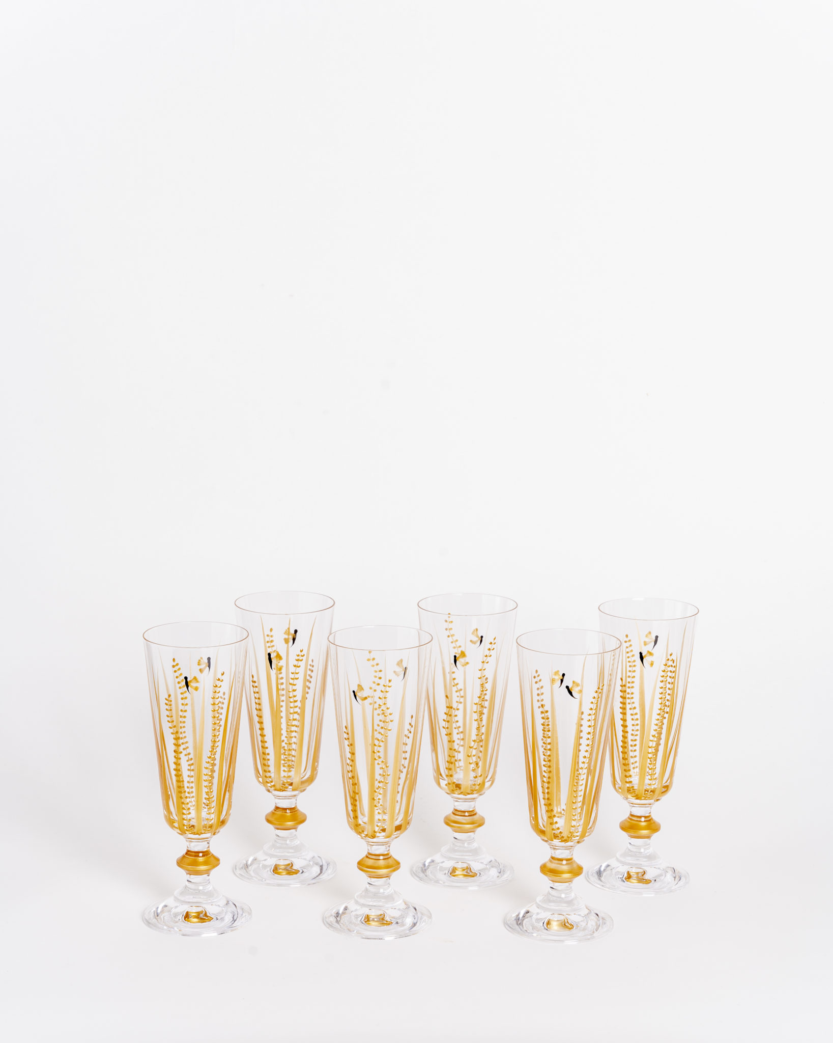 Set of 6 Gold Wine Glasses The Invisible Collection