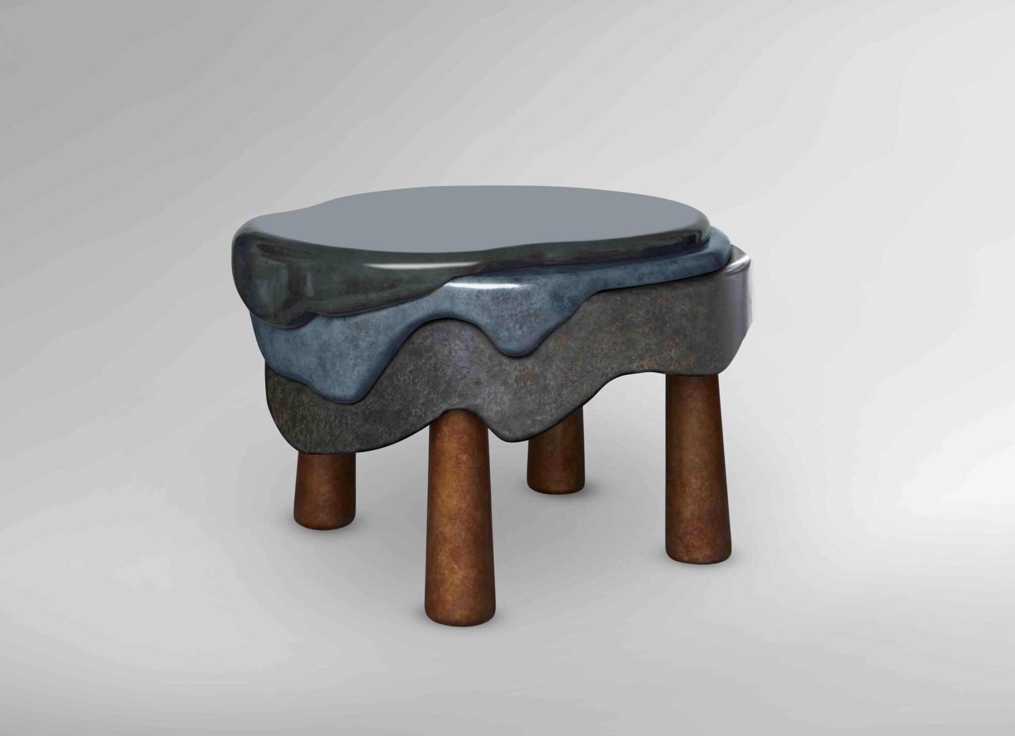 Lagoon Bronze Side Table Wave Körner Interiors The Invisible Collection
