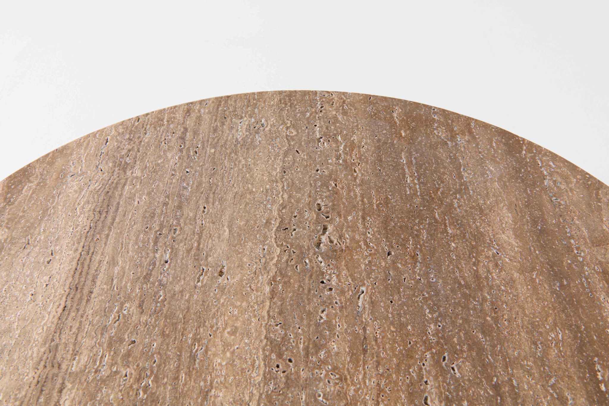Pietra Round Table Travertine Pierre Augustin Rose The Invisible Collection