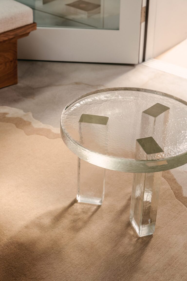 Seeded Cast Glass Side Table Courtney Applebaum Design The Invisible ...