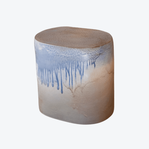 Multicolour Brushed Side Table Pouf Flores Design The Invisible Collection